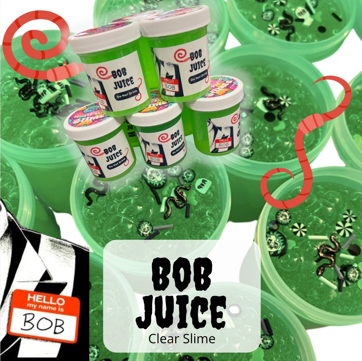 Bob Juice 🕷️🐍Clear Slime – Squishy Squeezy Slimes