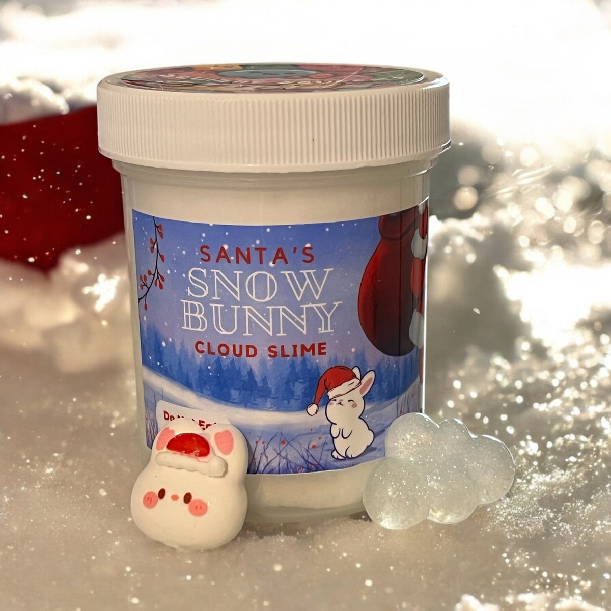 Santa's Snow Bunny 🎅🏻🐇Cloud Slime – Squishy Squeezy Slimes